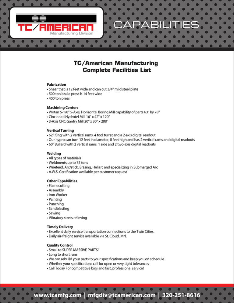 Fabrication – TC/American Manufacturing Division – Metal fabrication ...